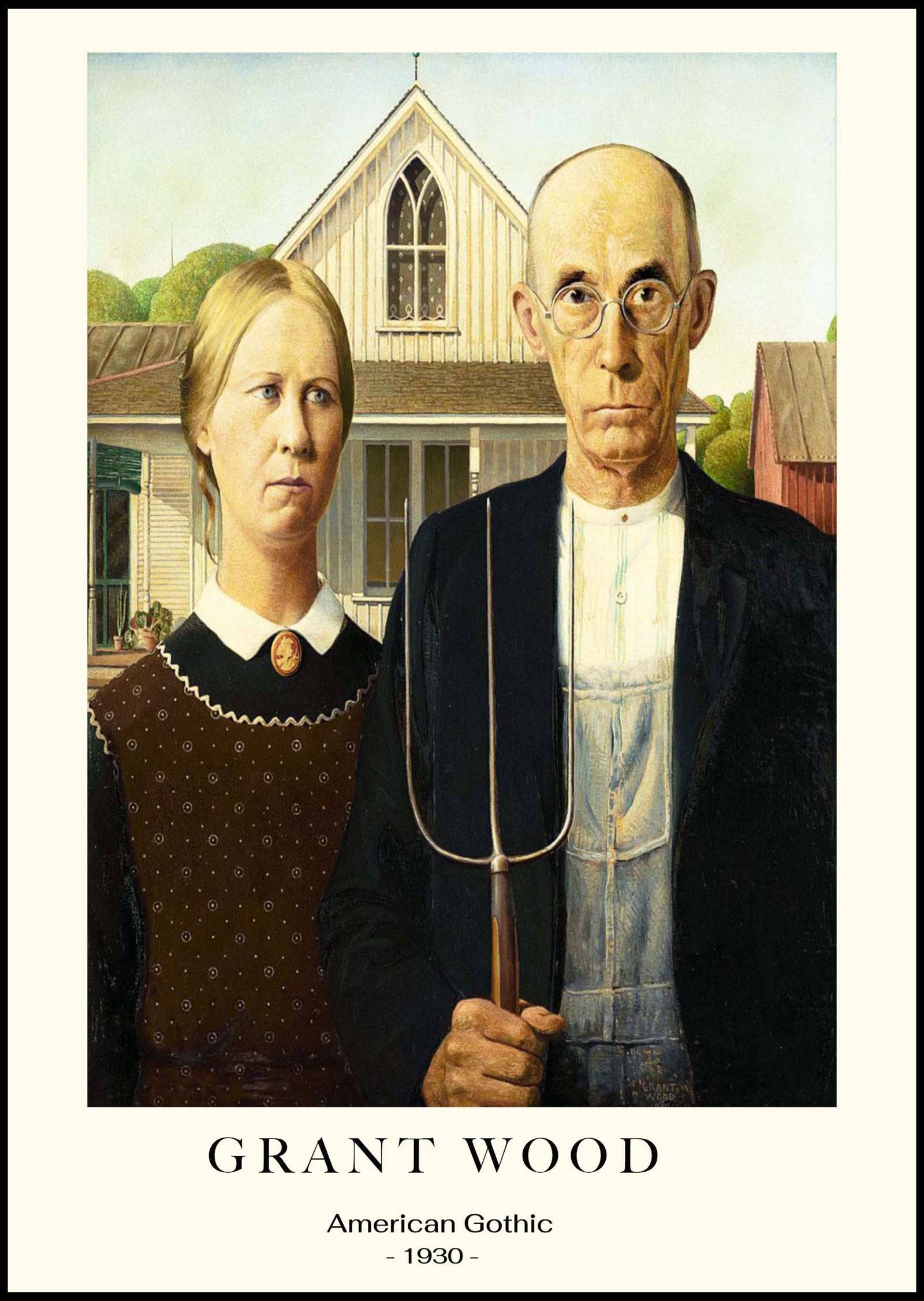 Grant Wood – American Gothic, 1930 – American Regionalist Art Print ...