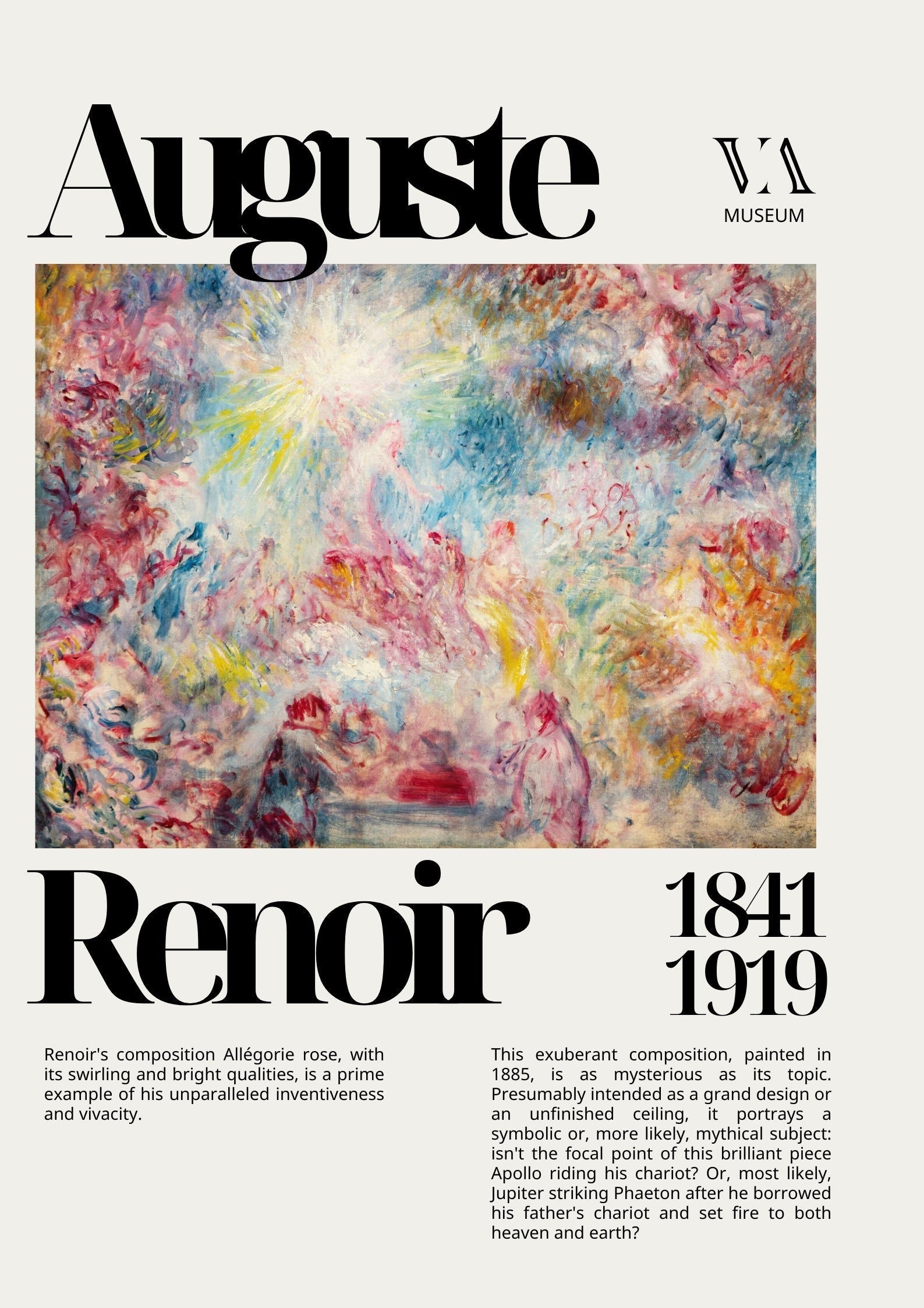 Vintage Auguste Renoir Art Exhibition Poster – Classic Museum Print ...