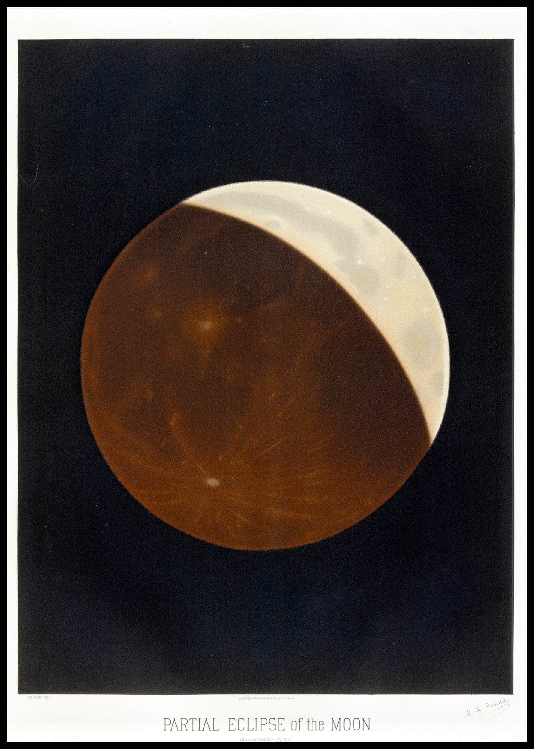 Partial Eclipse of the Moon by Étienne Léopold Trouvelot – Hakyarts