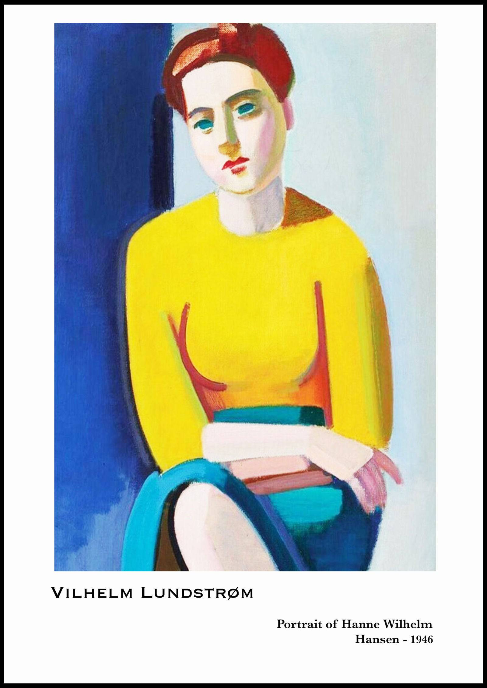 Vilhelm Lundstrøm - Portrait of Hanne Wilhelm Hansen Poster – Hakyarts