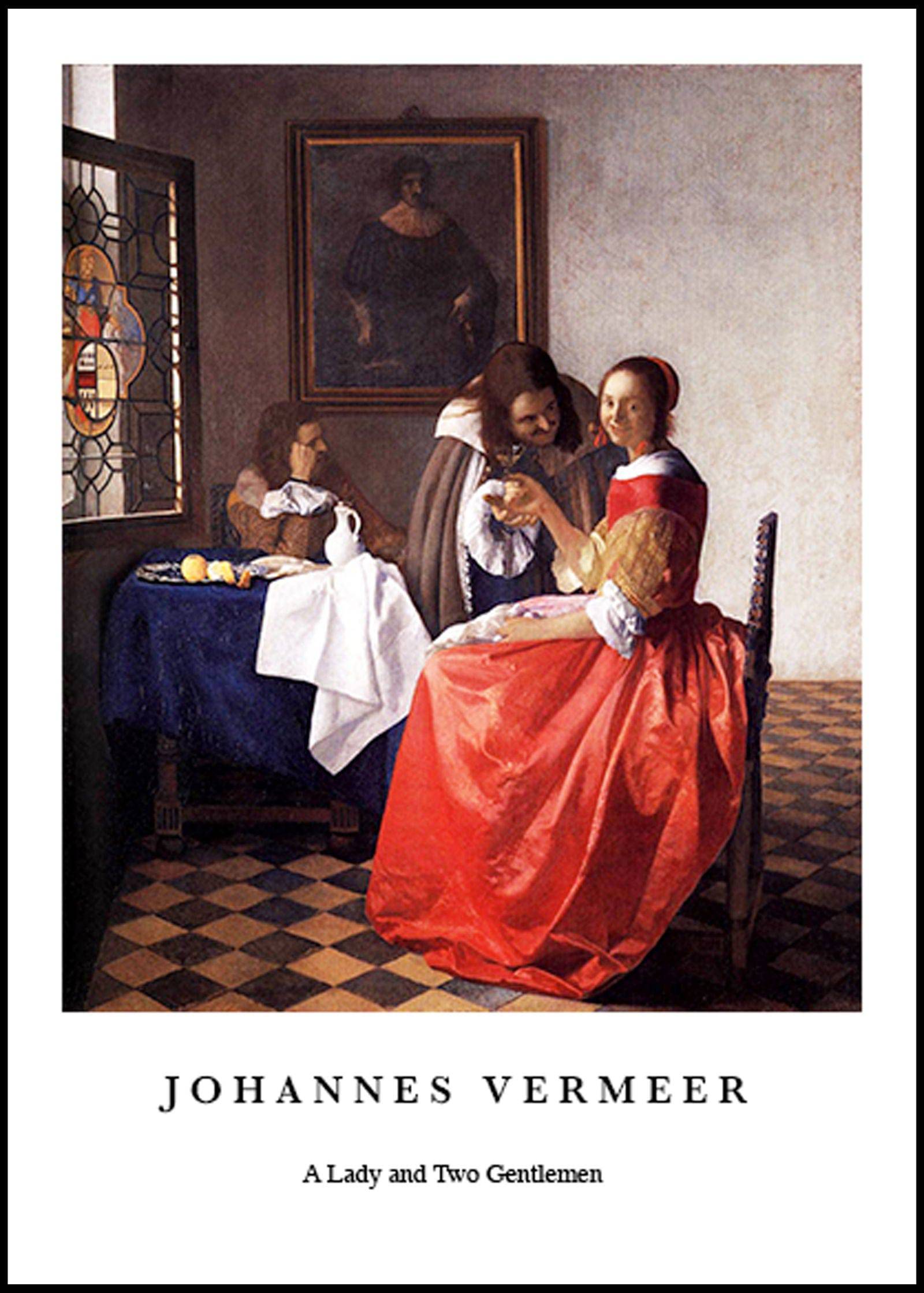 Johannes Vermeer – A Lady and Two Gentlemen - Iconic Dutch Golden Age ...