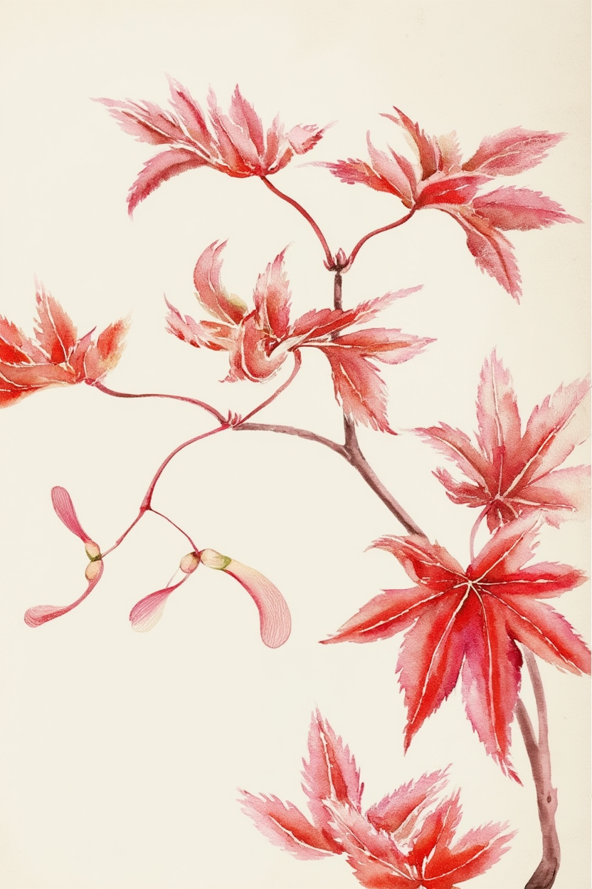 Megata Morikaga – Branch of Momiji Maple Tree | Art Print – Hakyarts