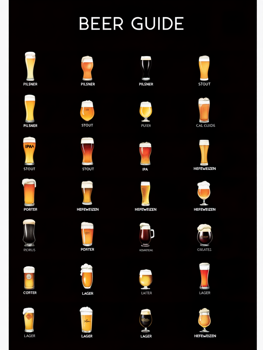 Beer Guide Poster – Illustrated Craft Beer Wall Art – Hakyarts