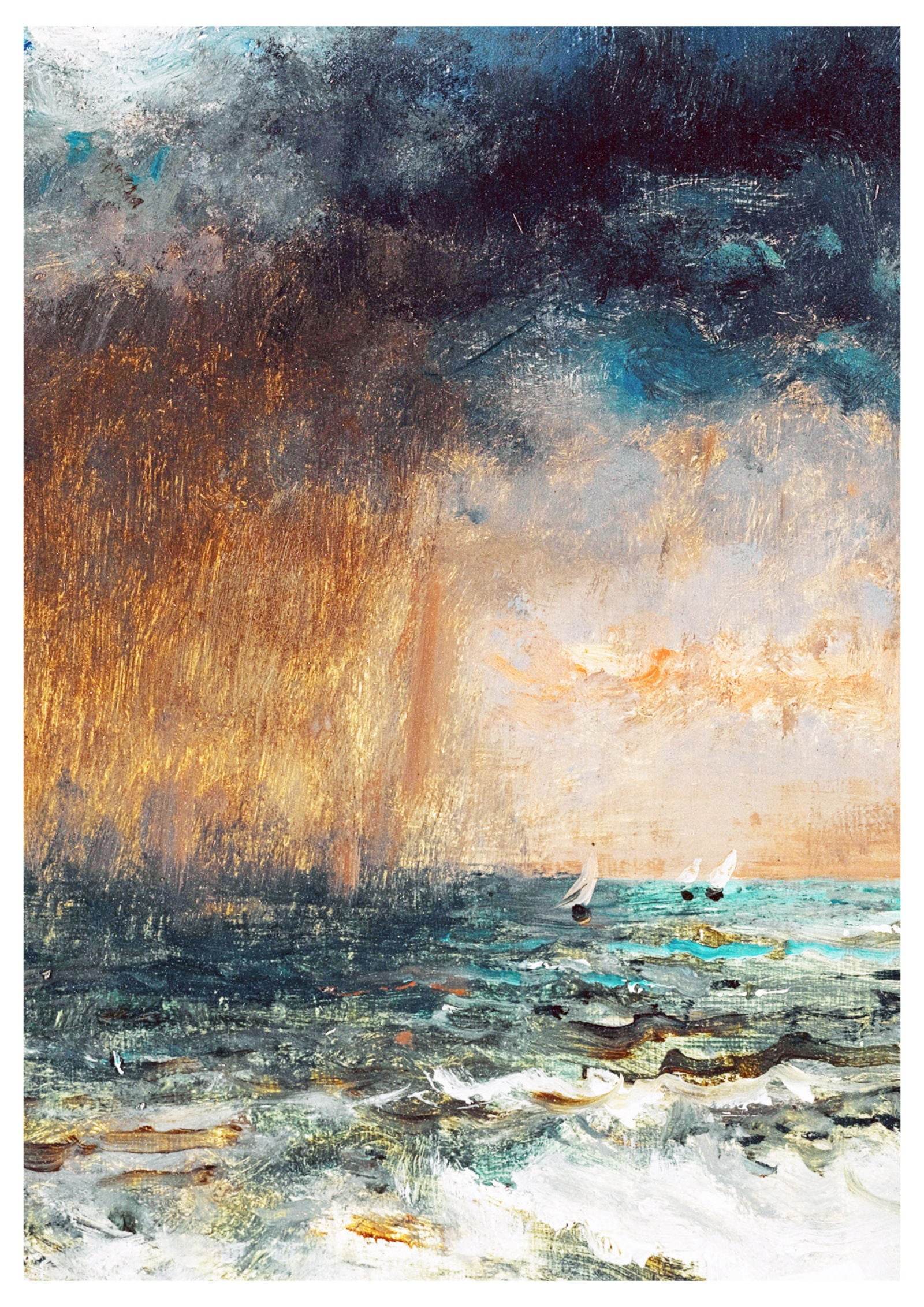 A Storm at Sea – Alfred Stevens (19th Century) | Romantic Maritime Art ...