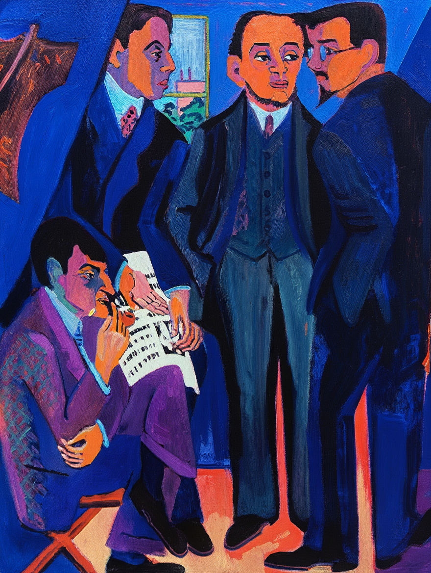 A Group of Artists – Ernst Ludwig Kirchner Poster | Expressionist Figu ...